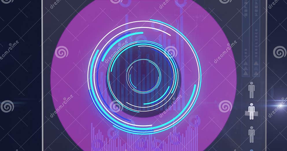 Image of Processing Circle and Moving Light on Scientific Graph Stock ...
