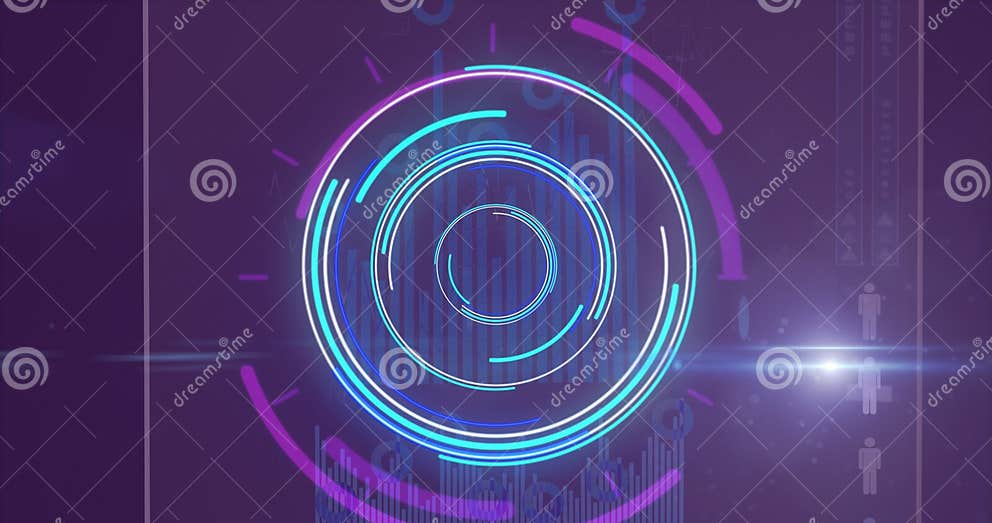 Image of Processing Circle and Moving Light on Scientific Graph Stock ...