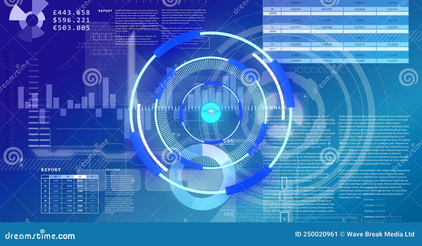 Image of Processing Circle Moving Over Scientific Graph and Data Stock ...