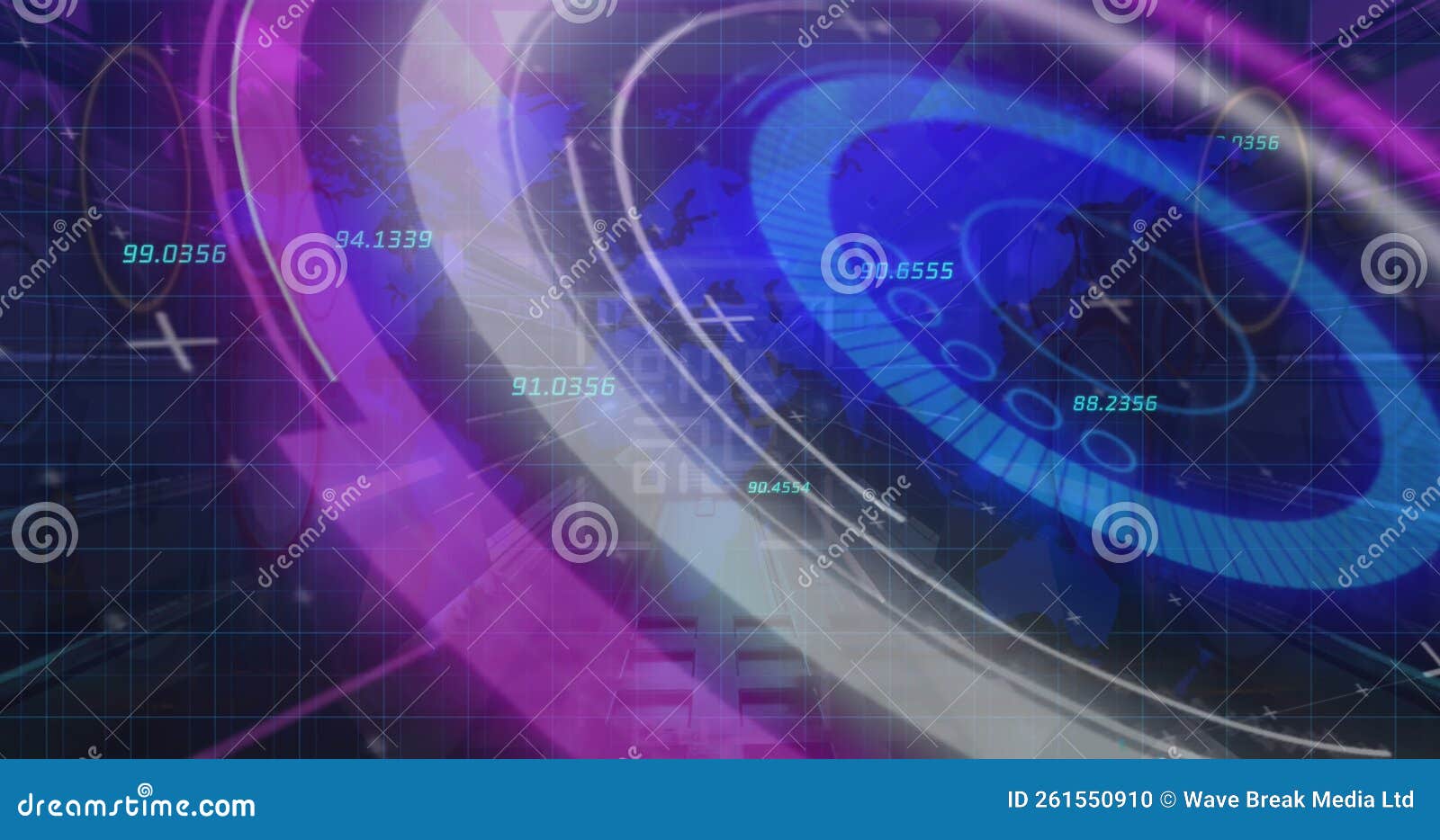 Image of Processing Circle, Numbers and Qr Code in Digital Space Stock ...