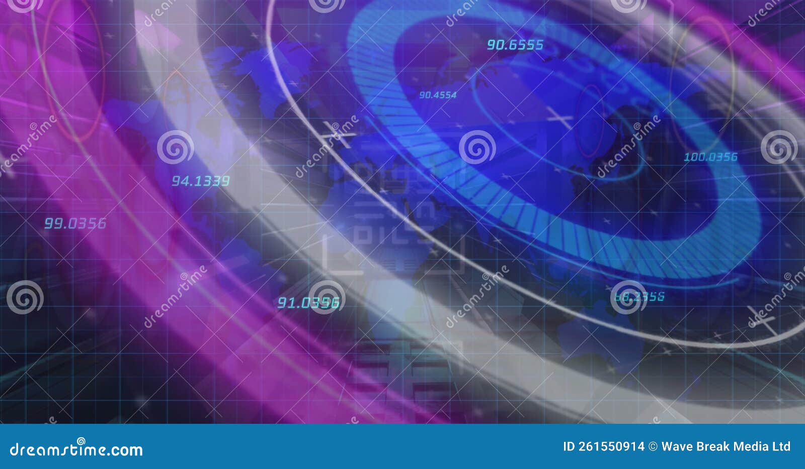 Image of Processing Circle, Numbers and Qr Code in Digital Space Stock ...
