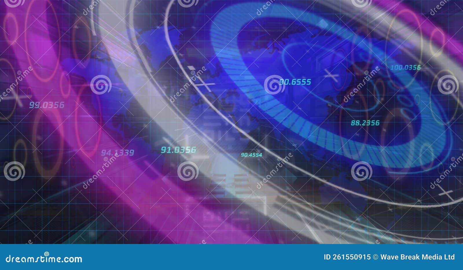 Image of Processing Circle, Numbers and Qr Code in Digital Space Stock ...