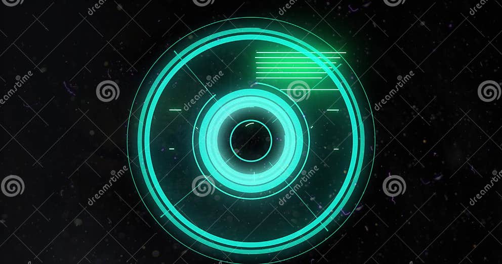 Image of Processing Circle Over Black Background with Diverse Shapes ...