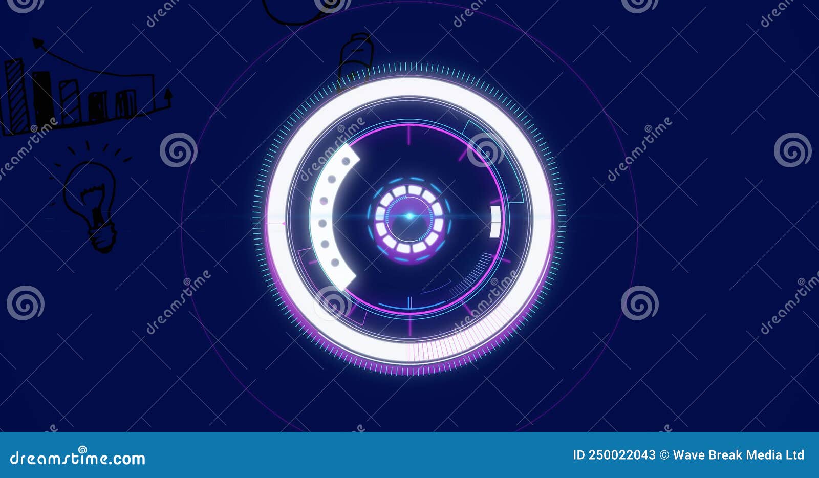 Image of Processing Circle on Purple Background Stock Illustration ...