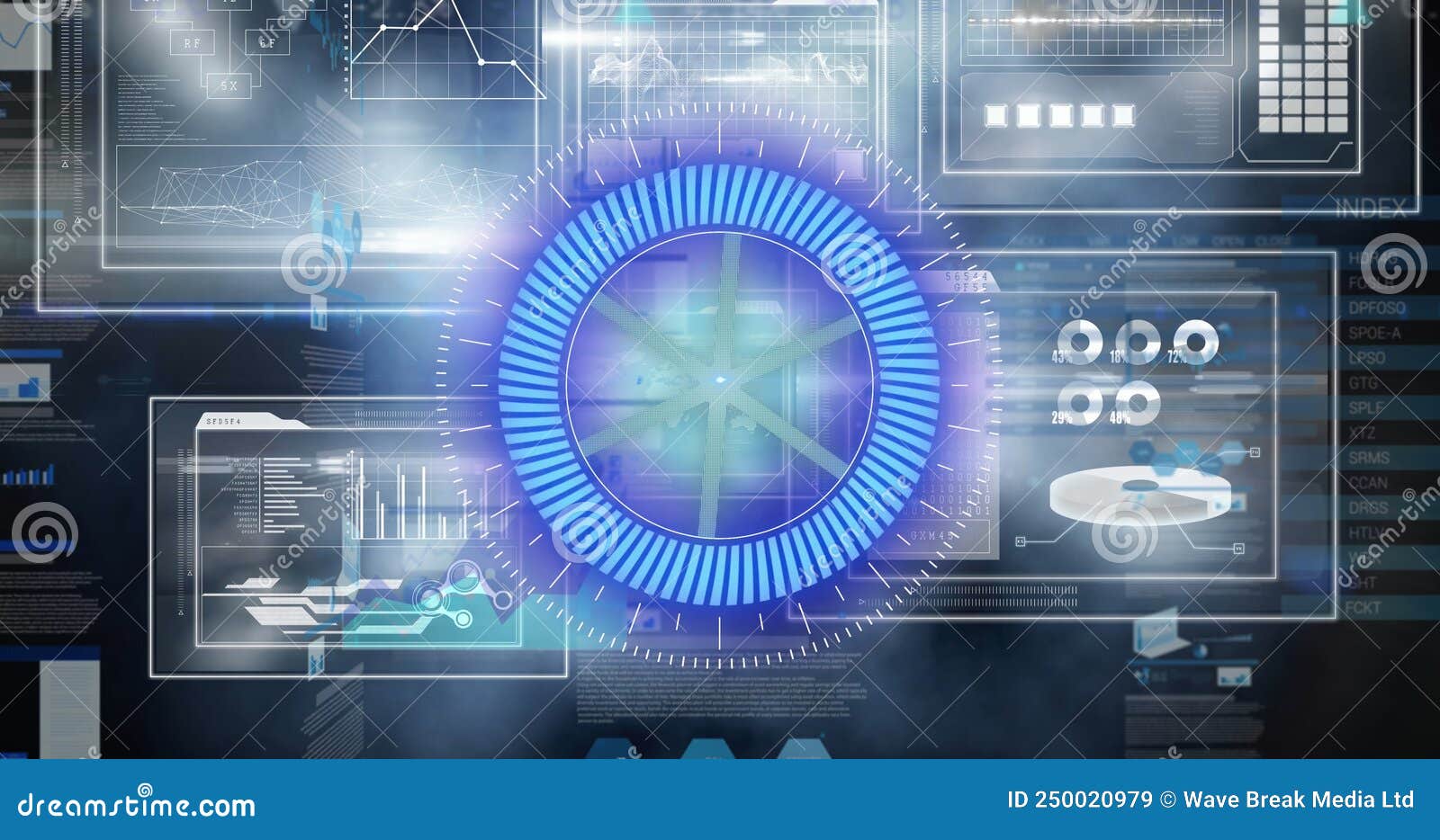 Image of Processing Circle on Scientific Graph and Data Stock ...