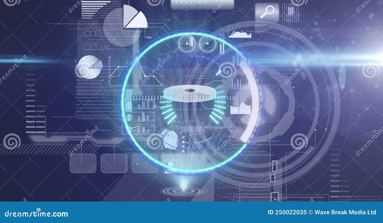 Image of Processing Circle on Scientific Graph and Data Stock ...