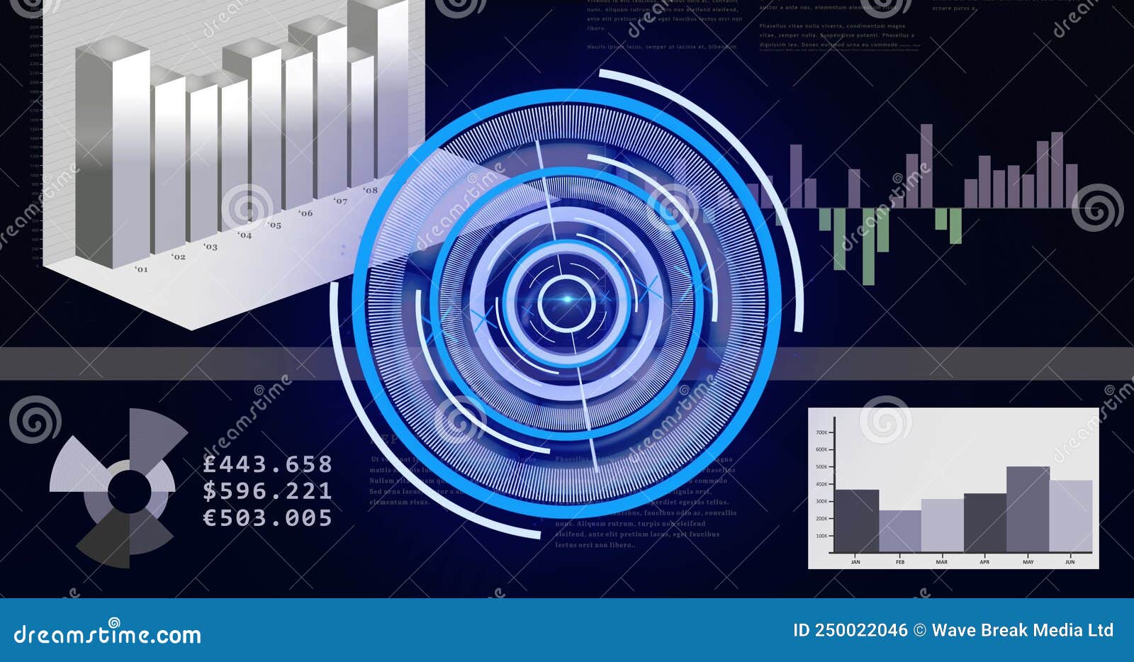 Image of Processing Circle on Scientific Graph and Data Stock ...