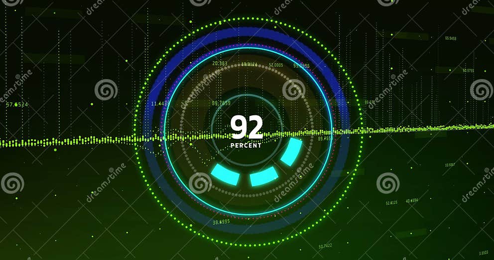 Image of Processing Circle and Uploading on Black Background with Green ...