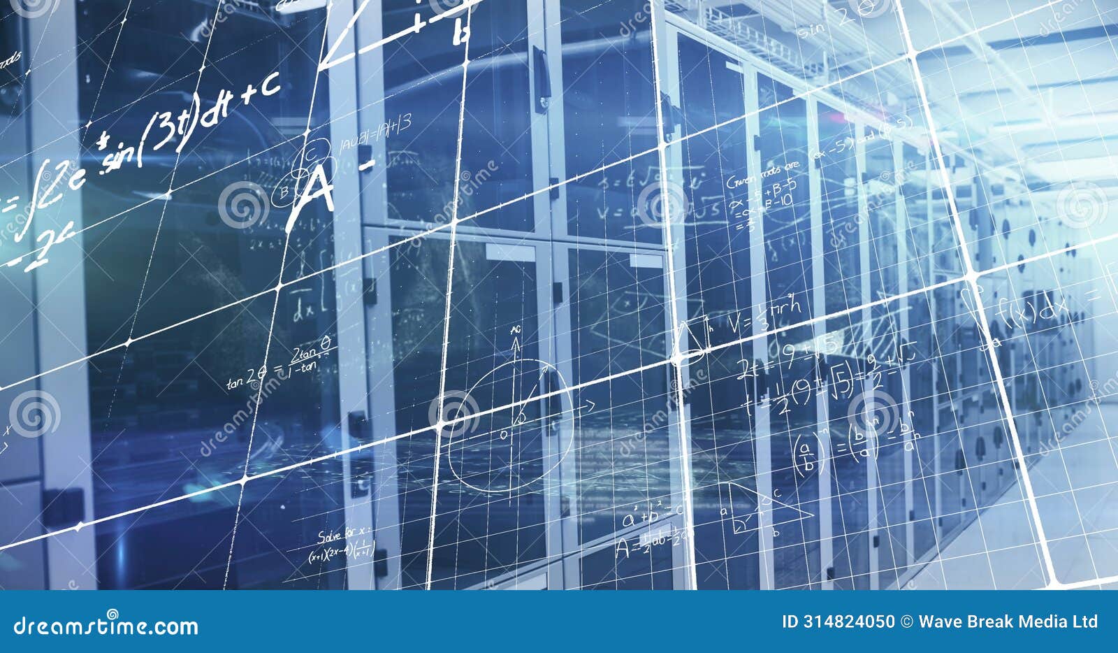 Image of Processing Data and Maths Calculations Over Computer Server ...