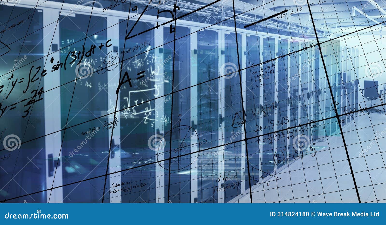 Image of Processing Data and Maths Calculations Over Computer Server ...