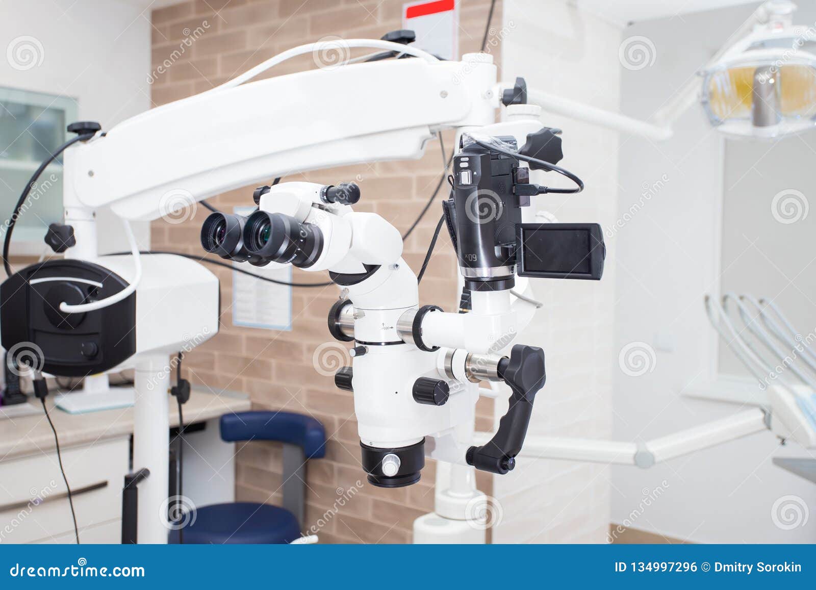 Image of a Professional Dental Endodontic Binocular Microscope with a ...