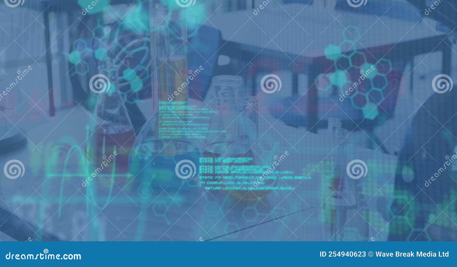 Image of Programming Data and Graphical Hexagonal Shapes Over ...