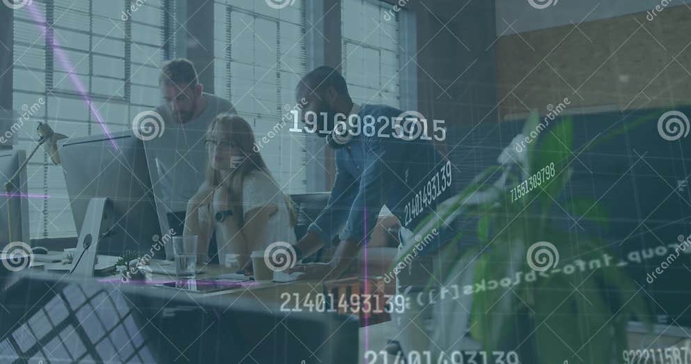 Image of Programming Language Over Diverse Colleagues Discussing Over ...