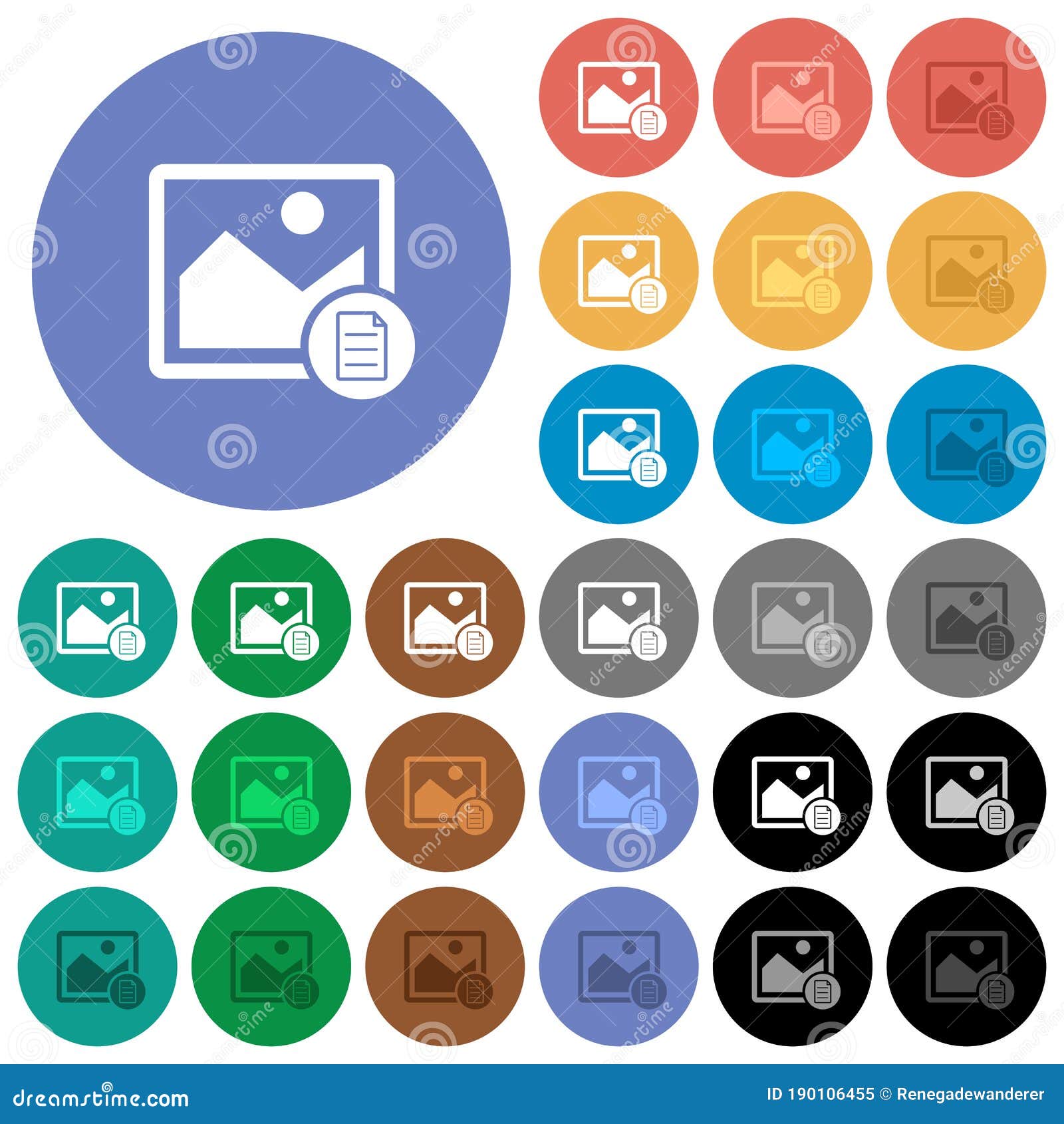 Image Properties Round Flat Multi Colored Icons Stock Vector ...