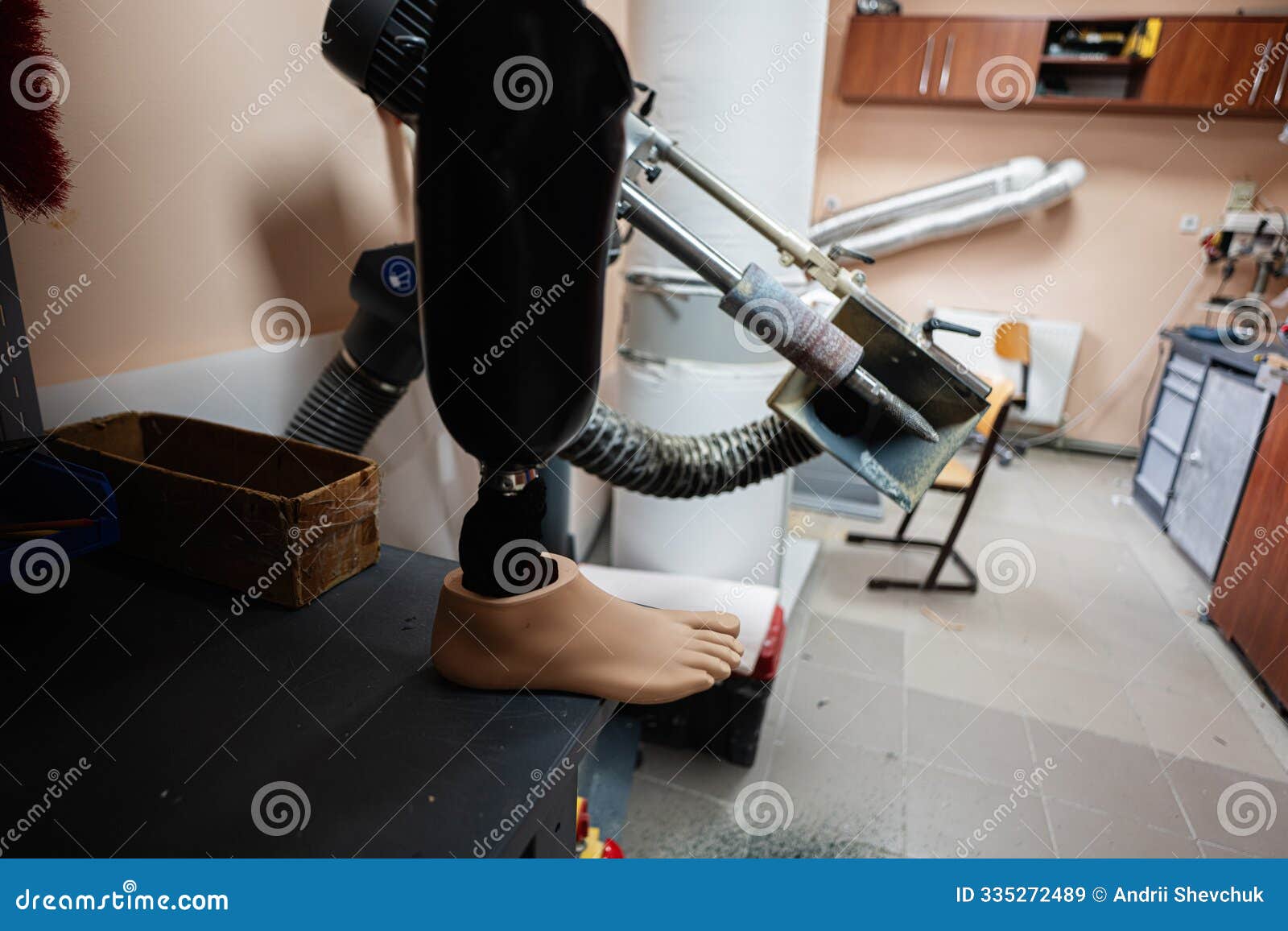 Prosthetic Leg Manufacturing in a Workshop Setting Stock Image - Image ...