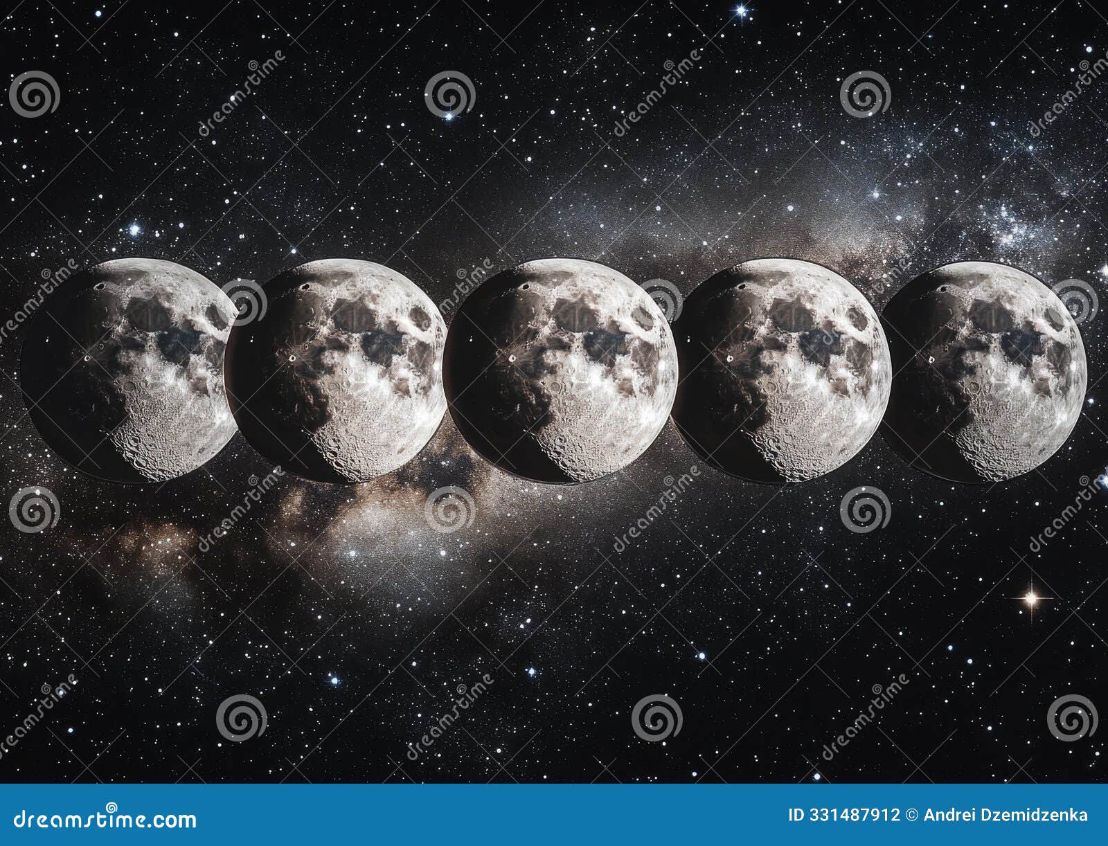 Image Provided by NASA Showing Moon Phases Stock Photo - Image of ...