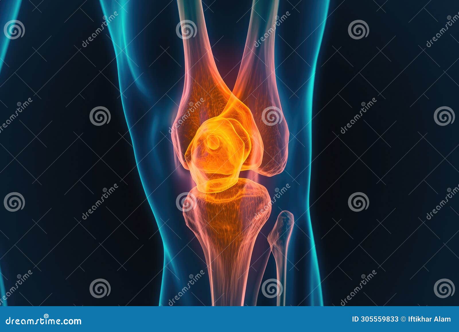 This Image Provides a Detailed View of the Knee Joint, Highlighting Its ...
