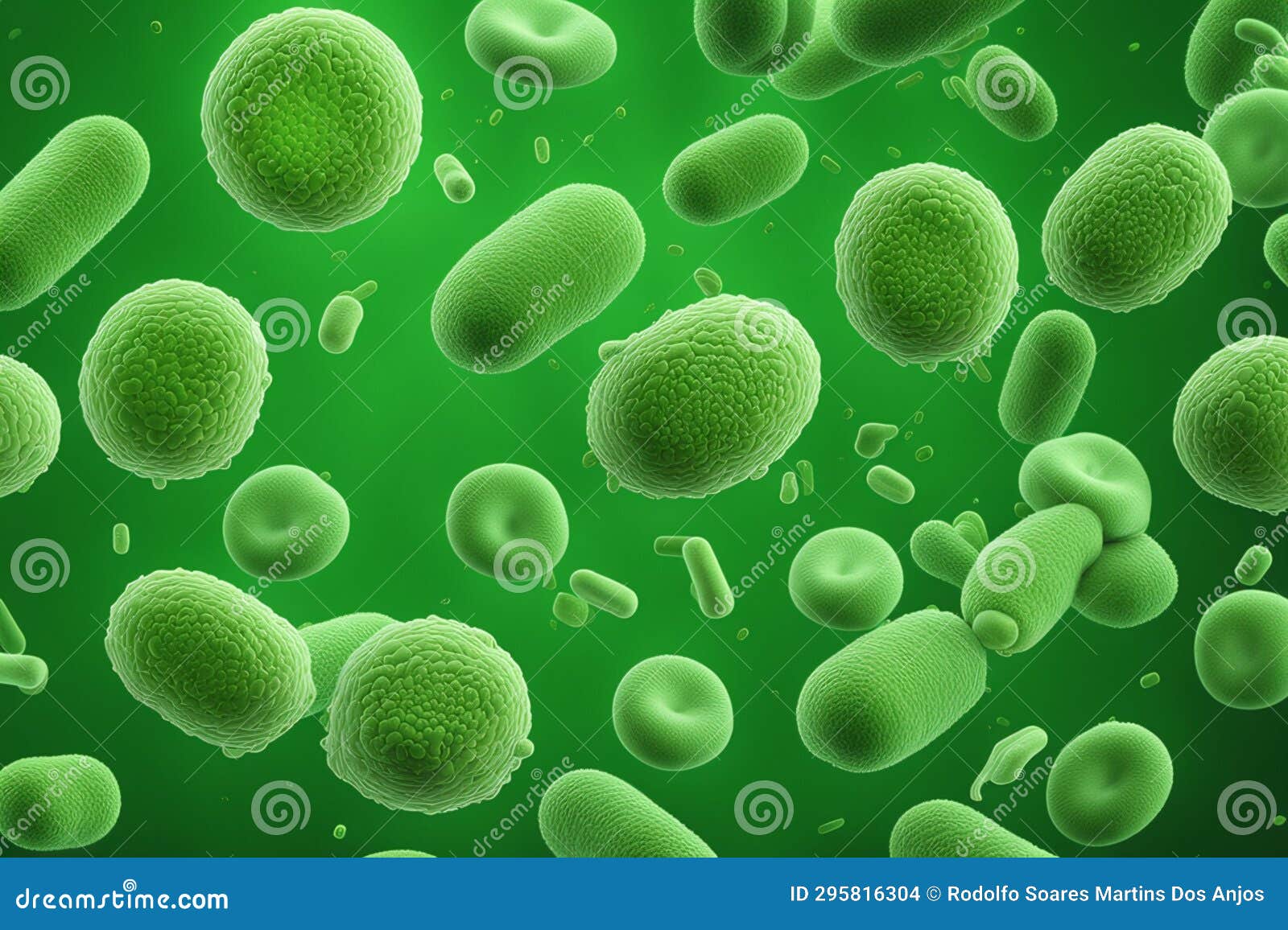 Invisible Invaders Medical Illustration Of Green Cocci Bacteria ...