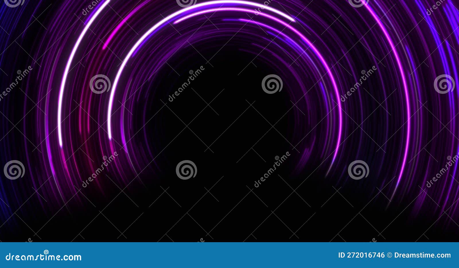 Image of Purple and Blue Neon Circle Light Trails on Black Background ...