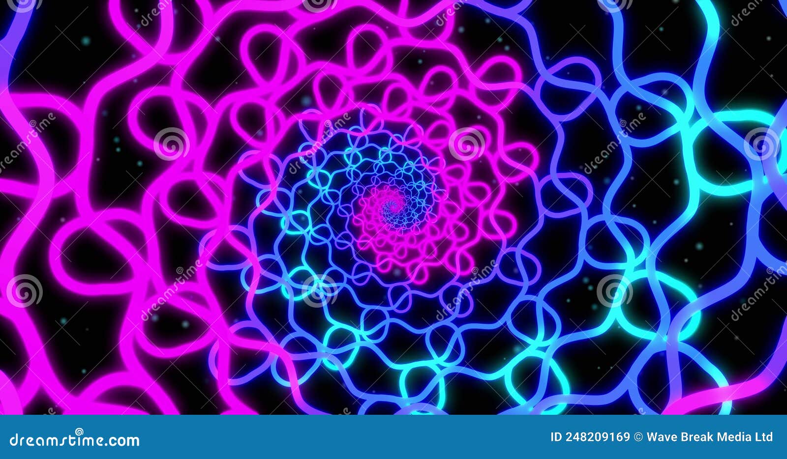 Image of Purple and Blue Neon Pattern Moving in Hypnotic Motion on ...