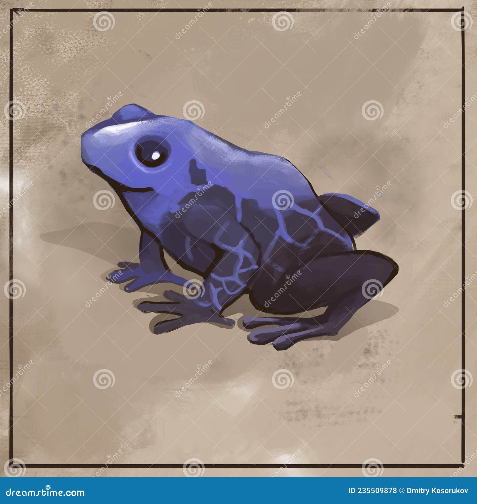 Purple Frog Head With A Sleepy Face Of Innocence. Doodle Icon Drawing ...