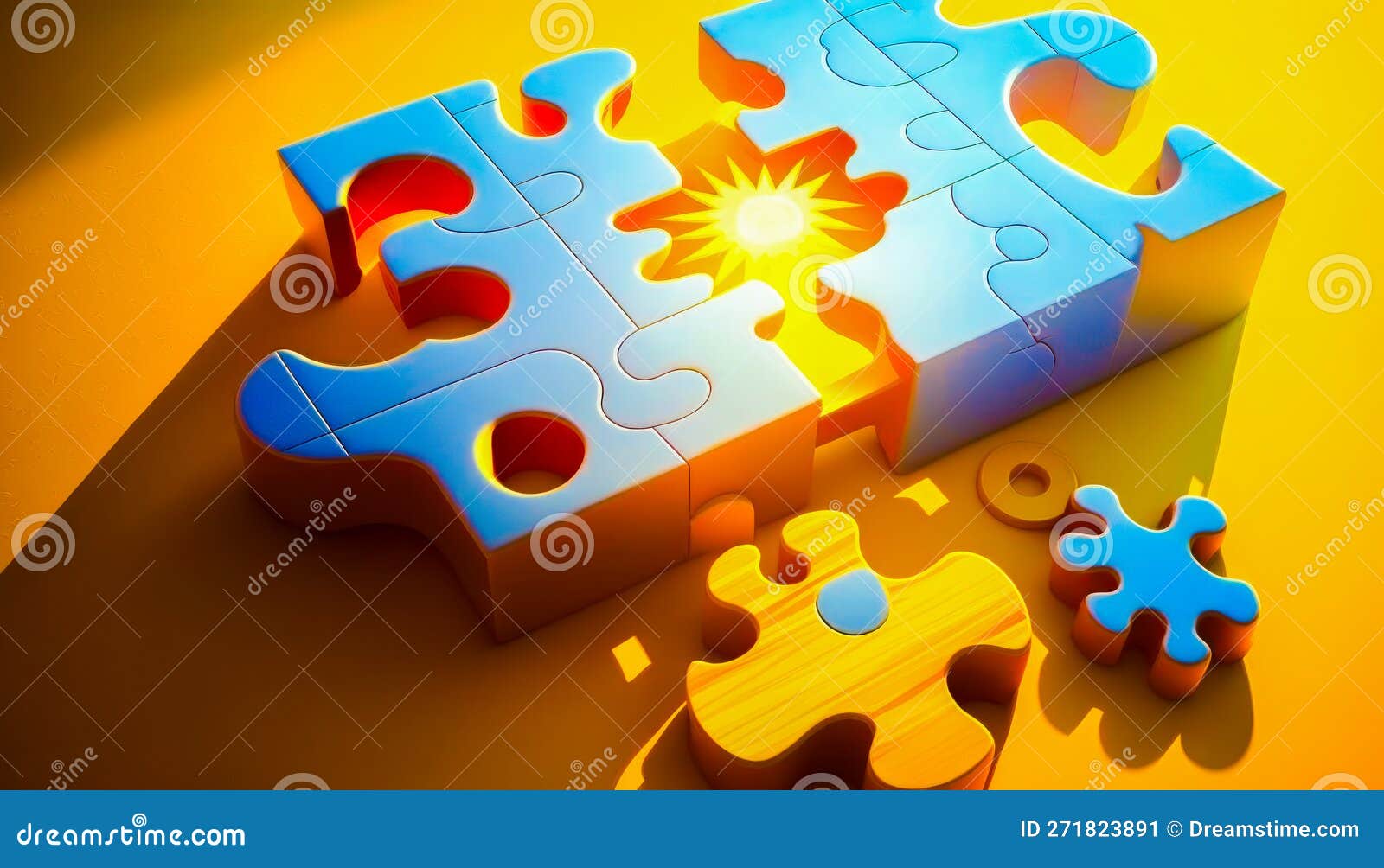 An Image of Puzzle Piece with the Sun Shining through it. Generative AI ...