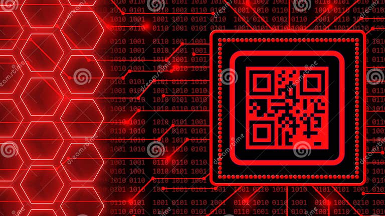 Image of QR Code on Abstract Background of 4-digit Binary Code Behind ...
