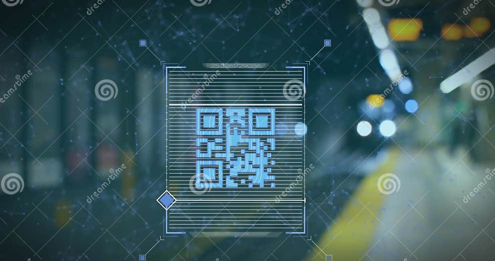 Image of Qr Code and Connections Over Train Platform Stock Photo ...