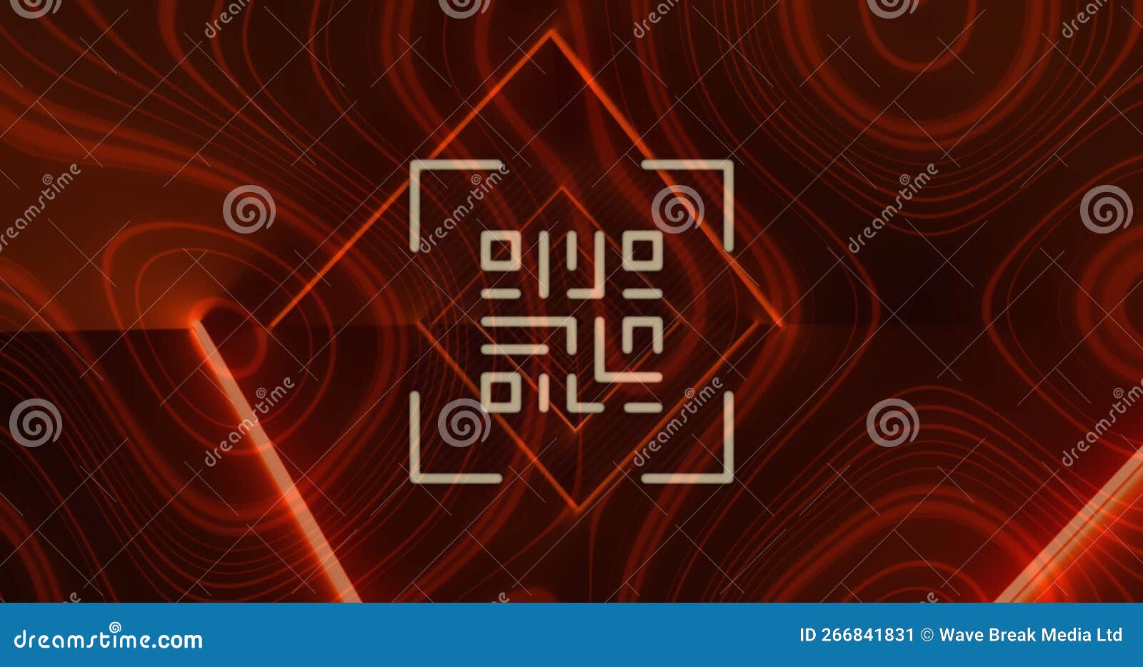 Image of Qr Code on Orange Shapes Over Dark Background Stock ...