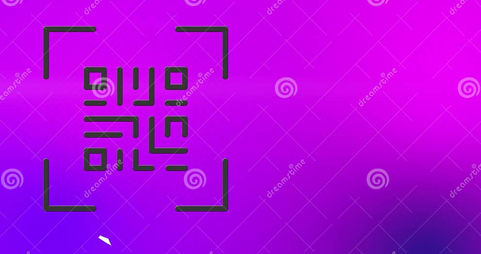 Image of Qr Code Over Dots and Connections on Pink and Blue Background ...