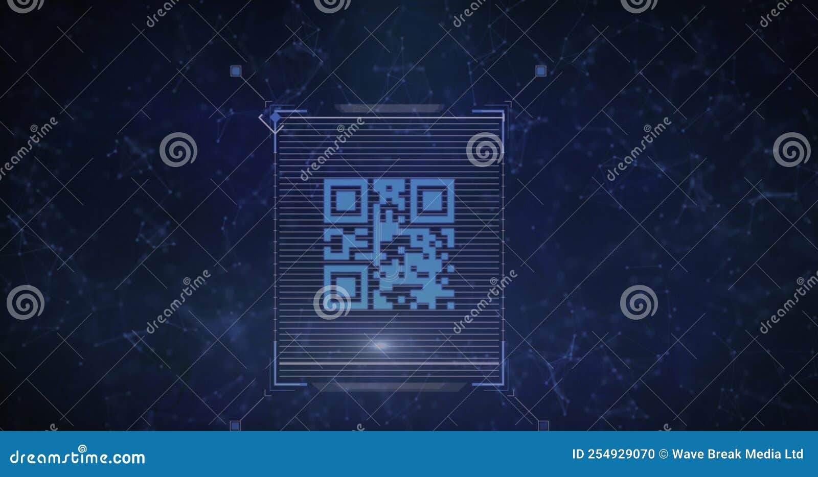 Image of Qr Code Over Network of Connections on Black Background Stock ...