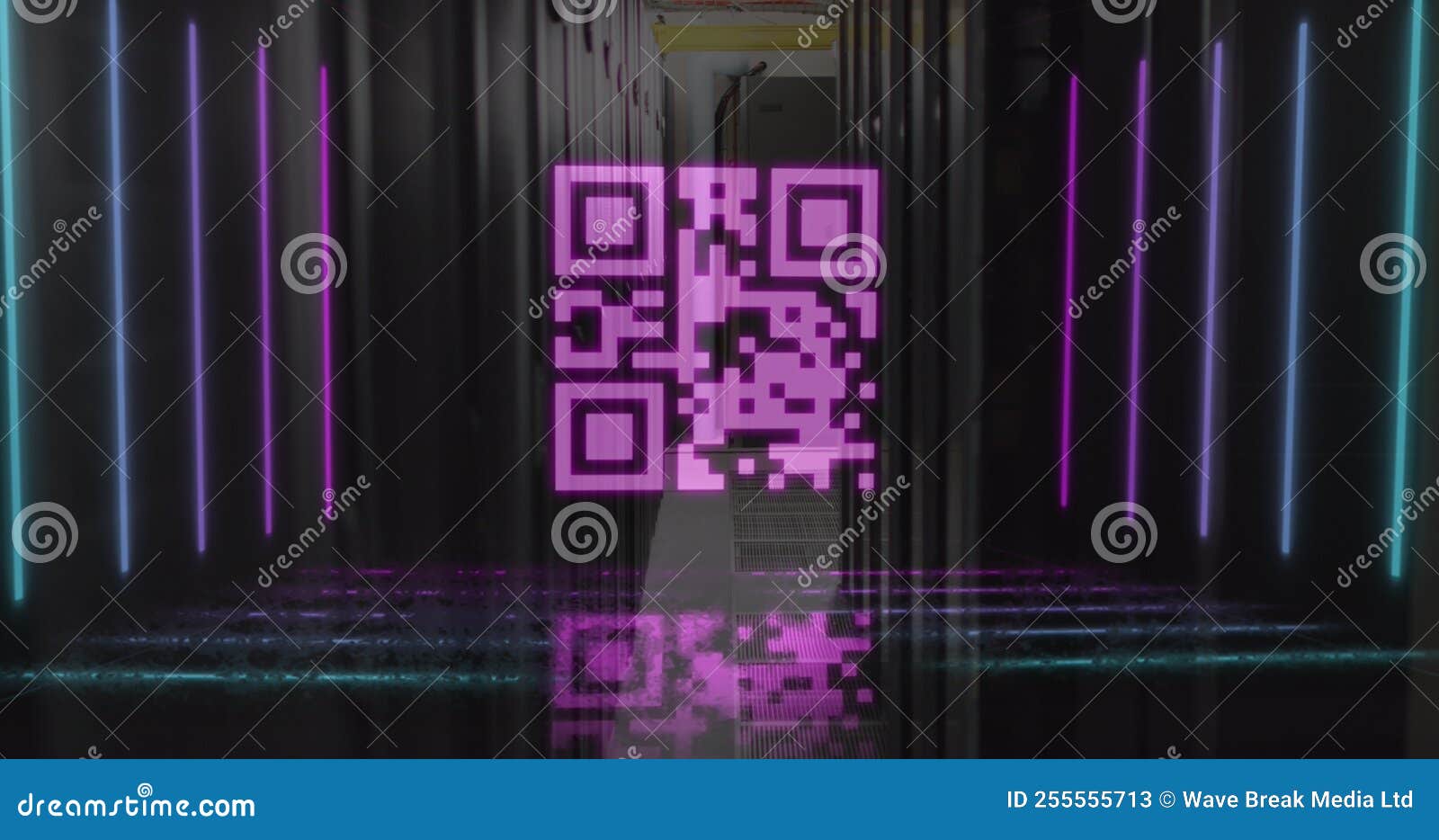 Image of Qr Code Over Servers Stock Image - Image of connection, global ...