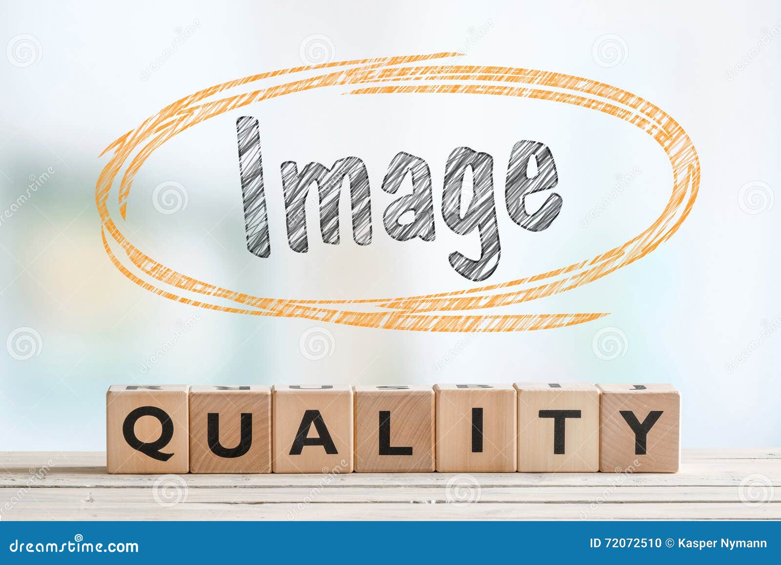 Image Quality Sign on a Table Stock Photo - Image of efficiency ...