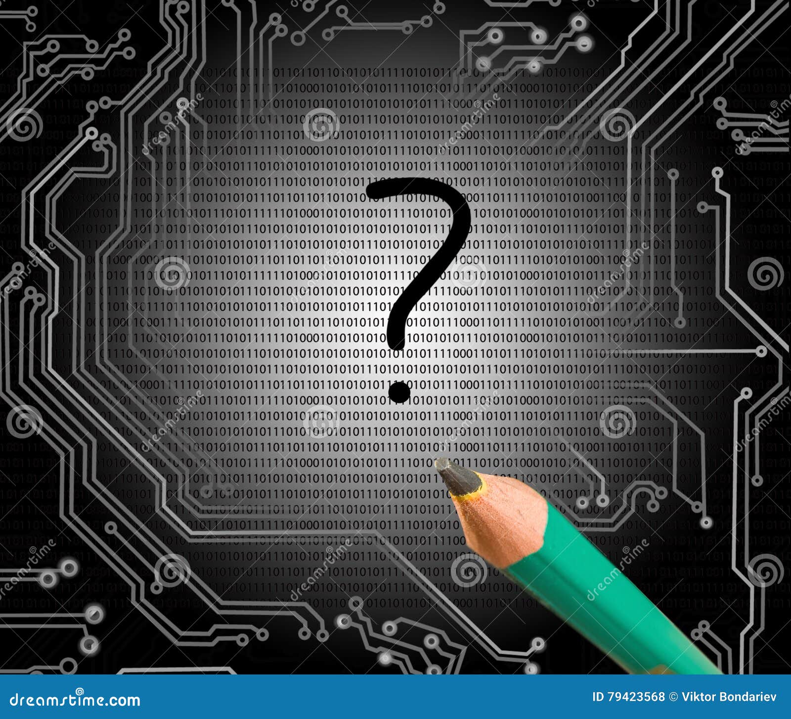 Image of Question Mark on Chip Background Closeup Stock Illustration ...