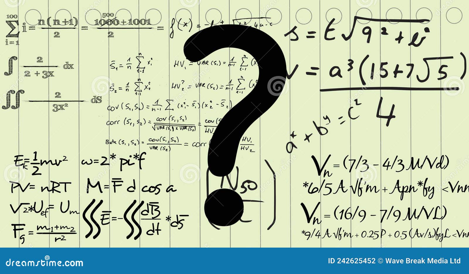 Image of Question Mark and Mathematical Equations on White Background ...
