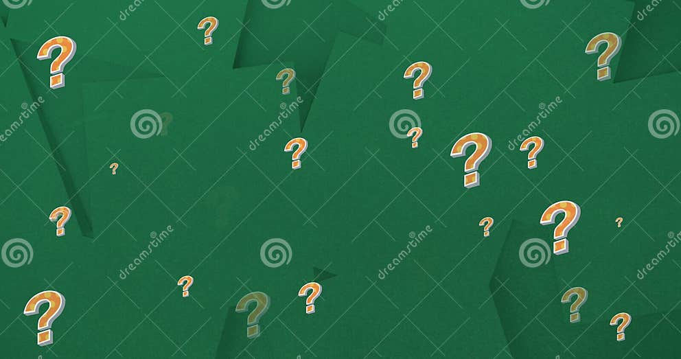 Image of Question Marks Over Green Background Stock Illustration ...