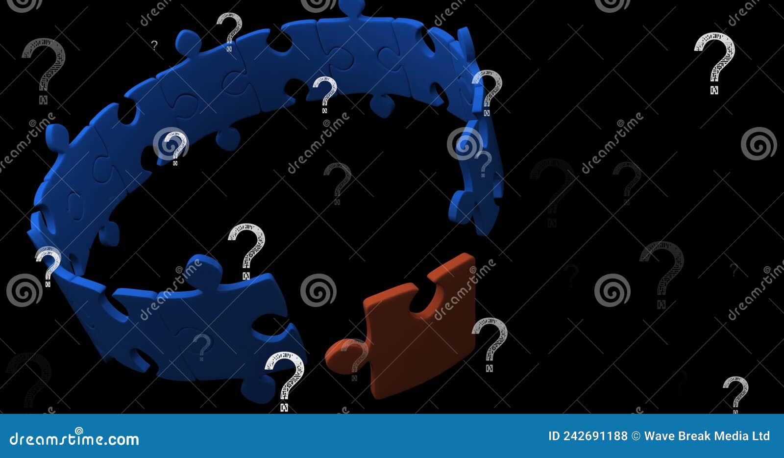 Image of Question Marks and Puzzles Over Black Background Stock ...