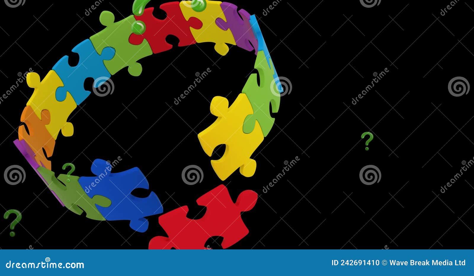 Image of Question Marks and Puzzles Over Black Background Stock ...