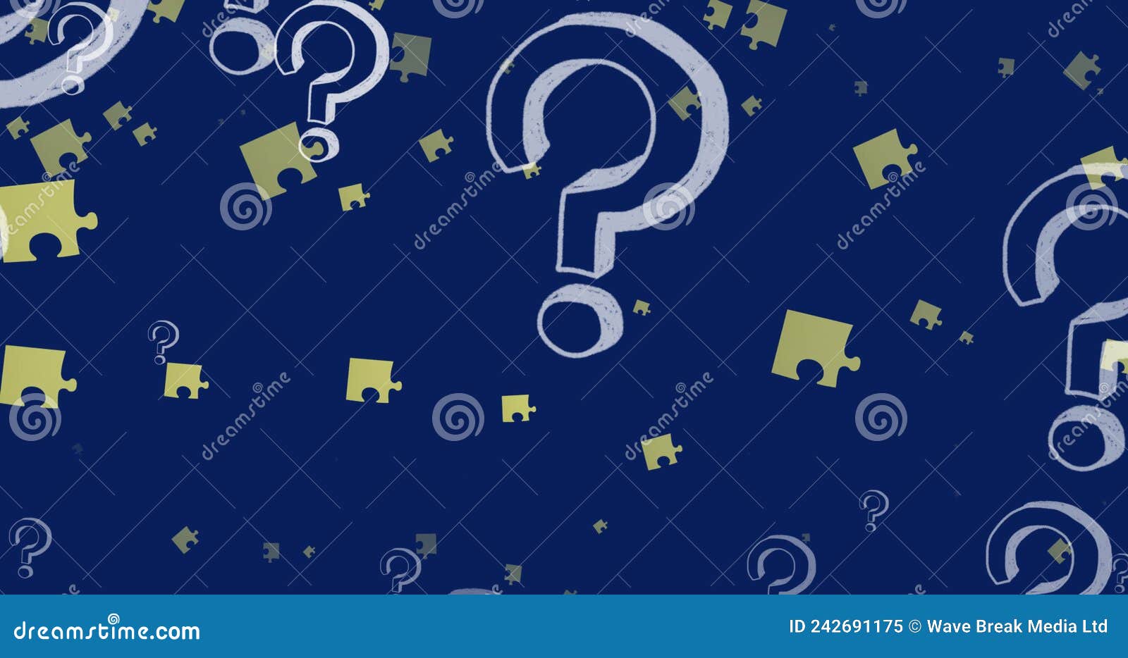 Image of Question Marks and Puzzles Over Violet Background Stock ...