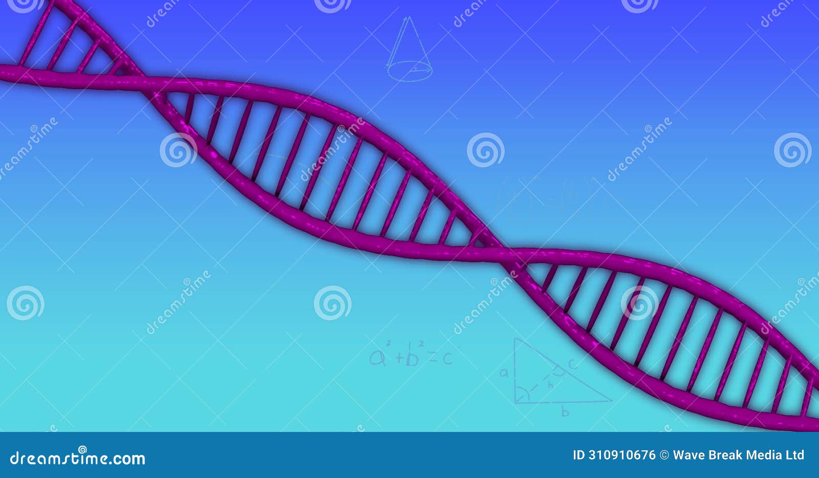 Image of R Dna and Math Formulas on Blue Background Stock Illustration ...