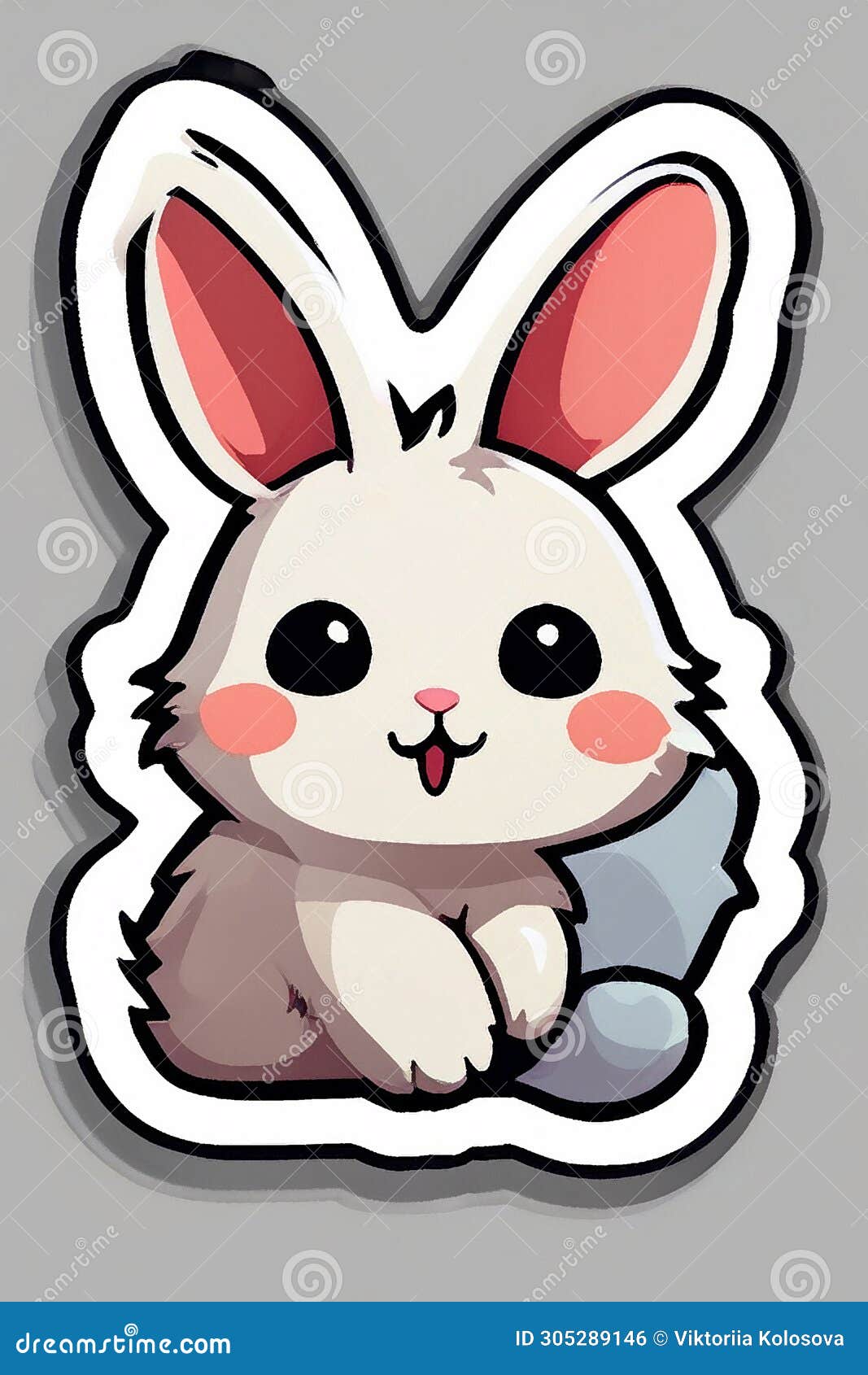 Image of a Rabbit in a Cartoon Style Stock Illustration - Illustration ...