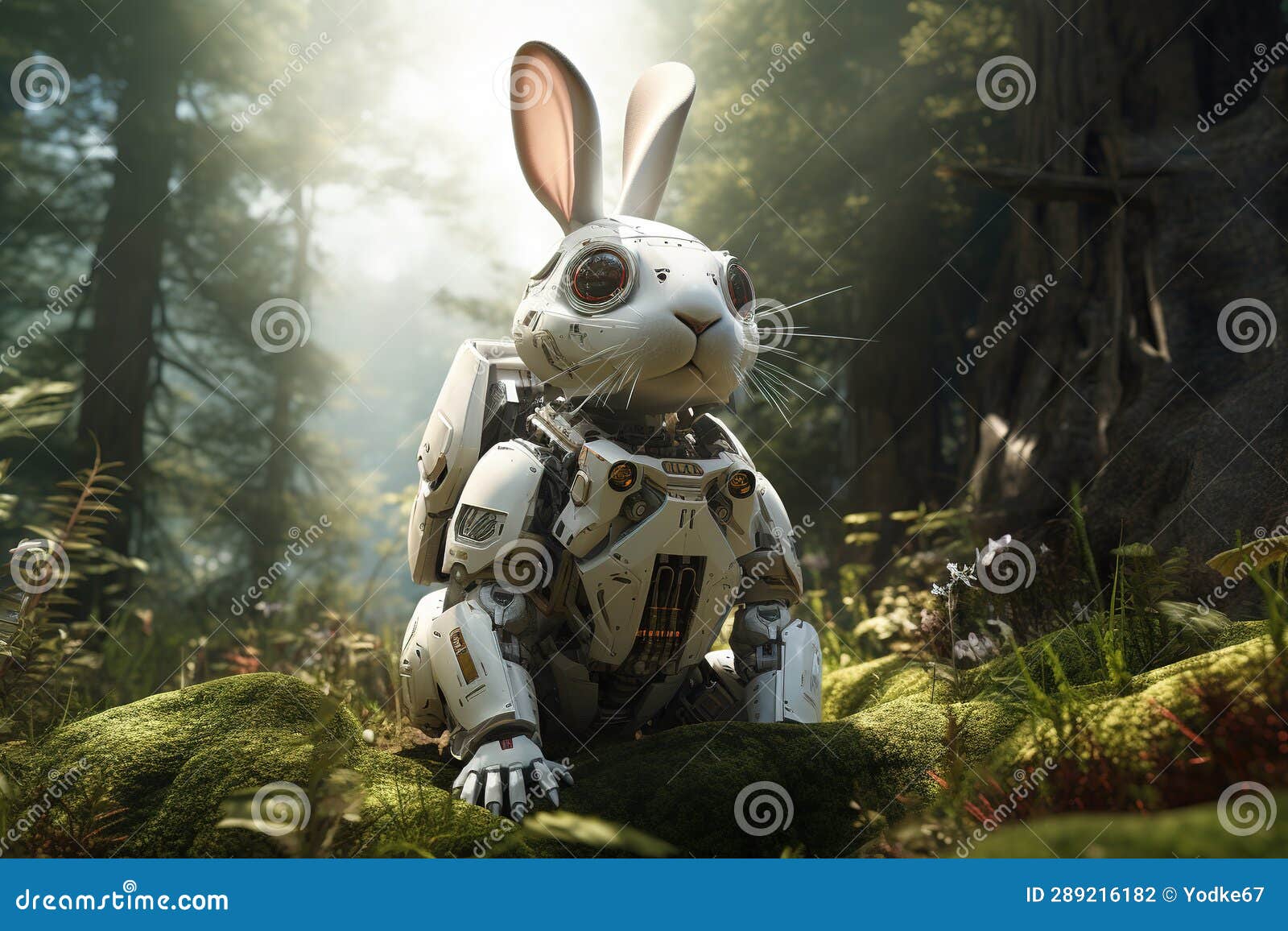 Image of Rabbit Electronic Gundam Robot Technology in the Forest ...