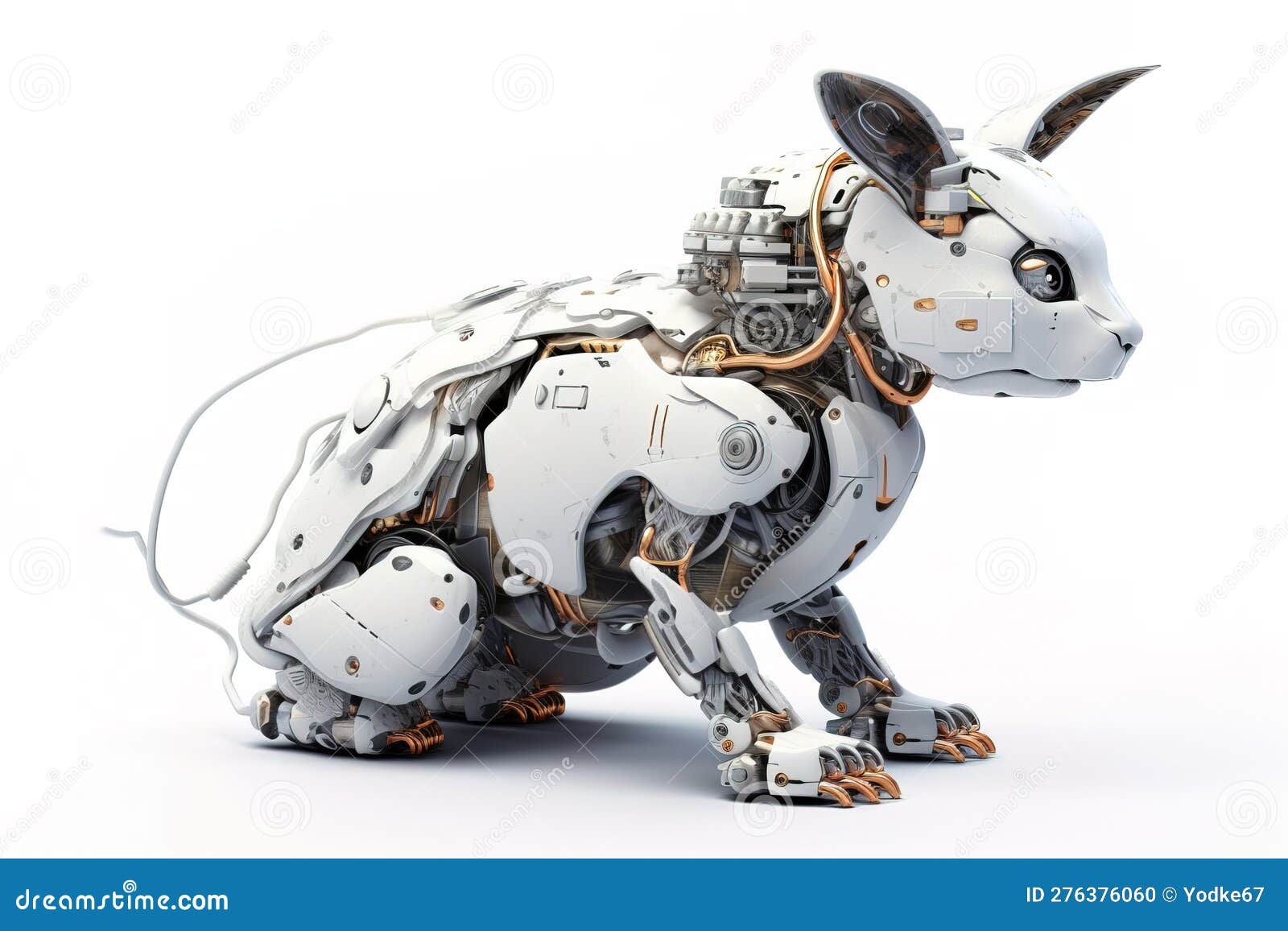 Image of a Rabbit Modified into a Robot on a White Background. Wild ...