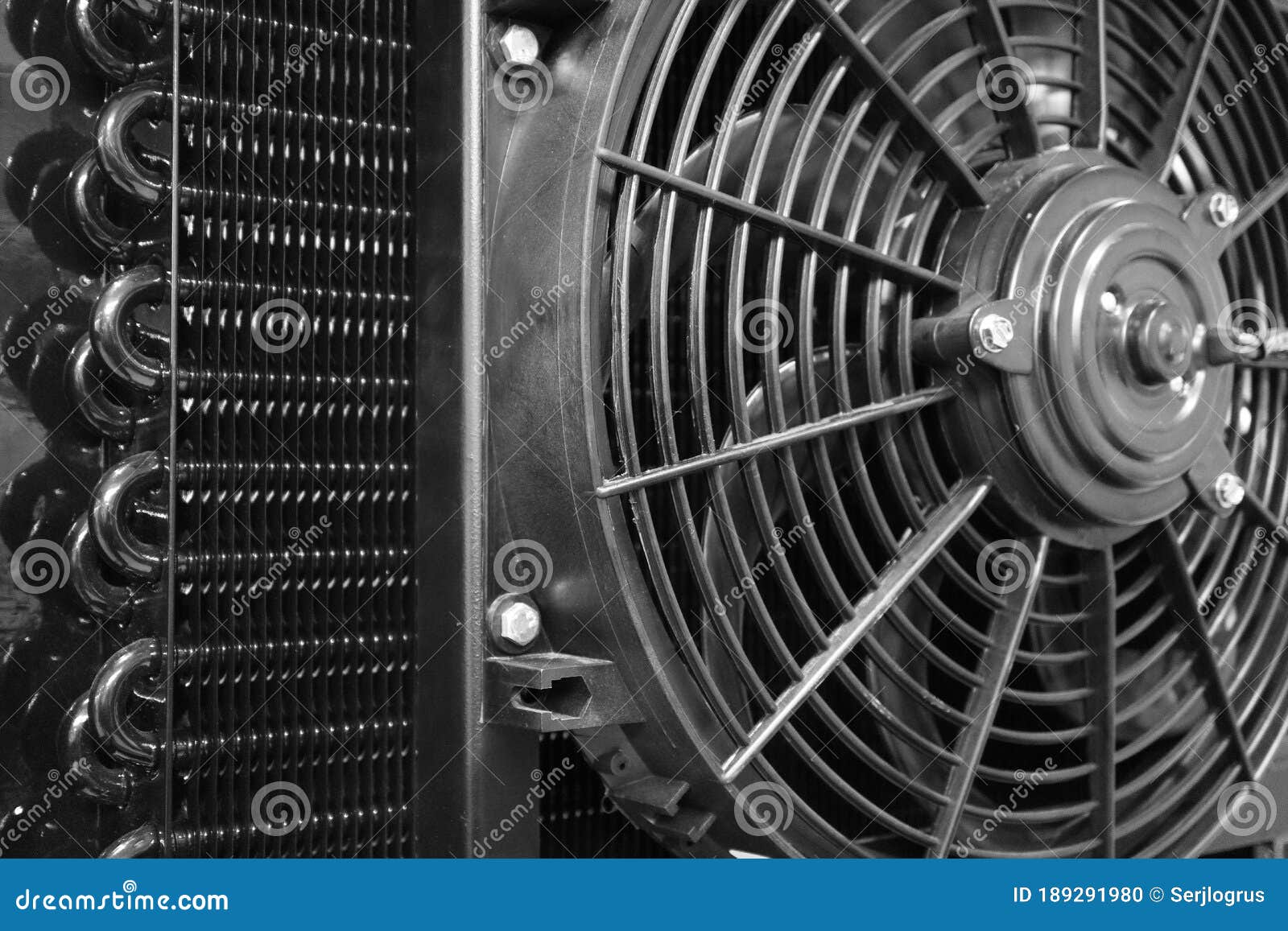 The Image of the Radiator of the Diesel Engine Stock Photo - Image of ...