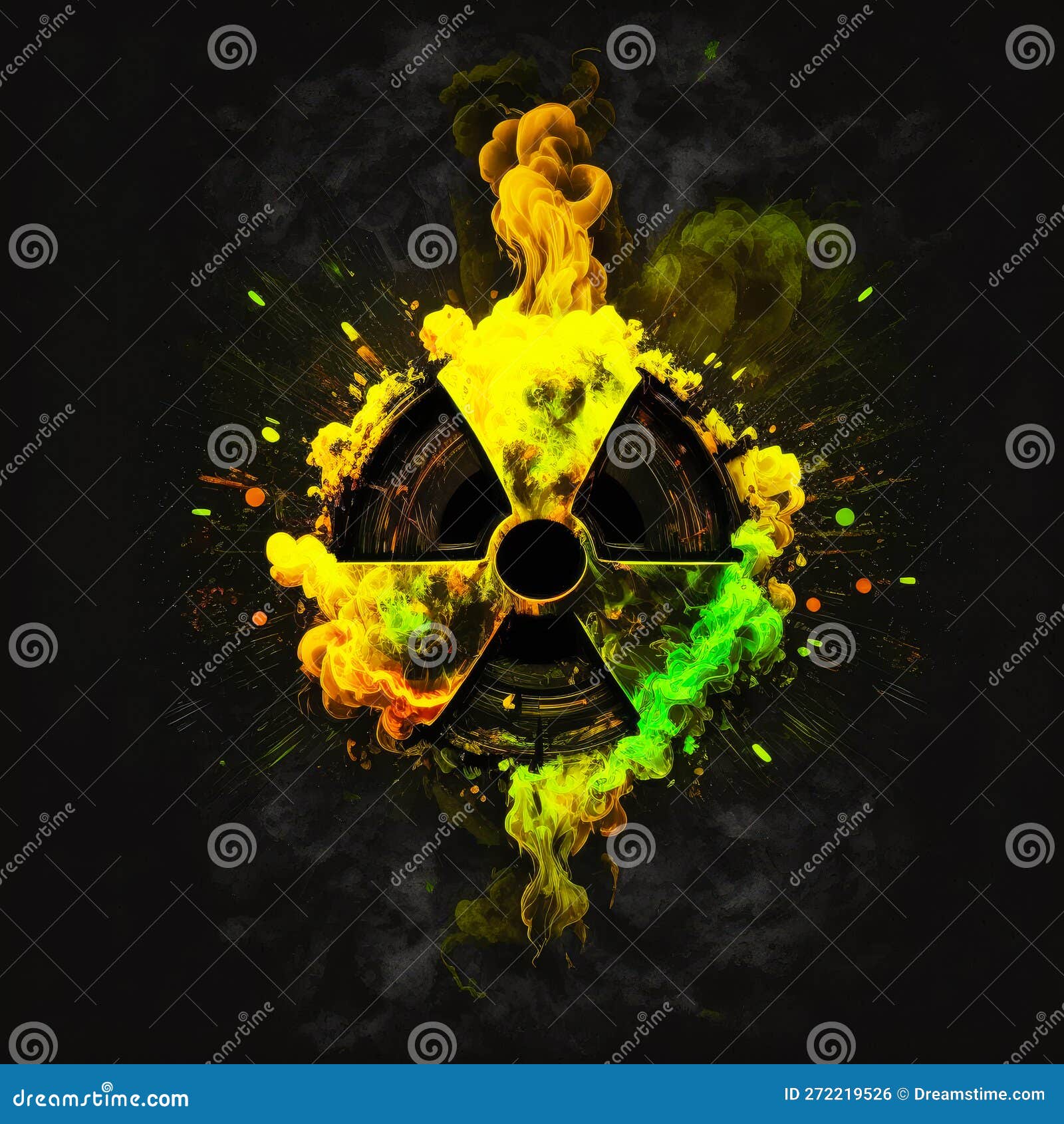 An Image of Radioactive Symbol on Black Background. Generative AI Stock ...