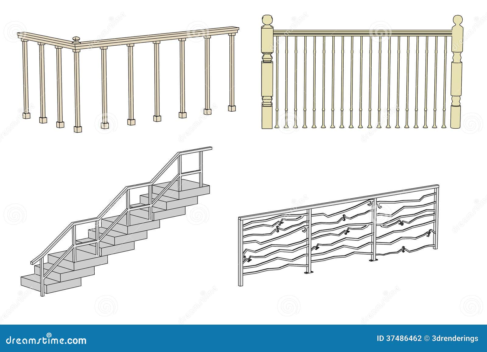 Image of Railing (architecture) Stock Illustration - Illustration of ...