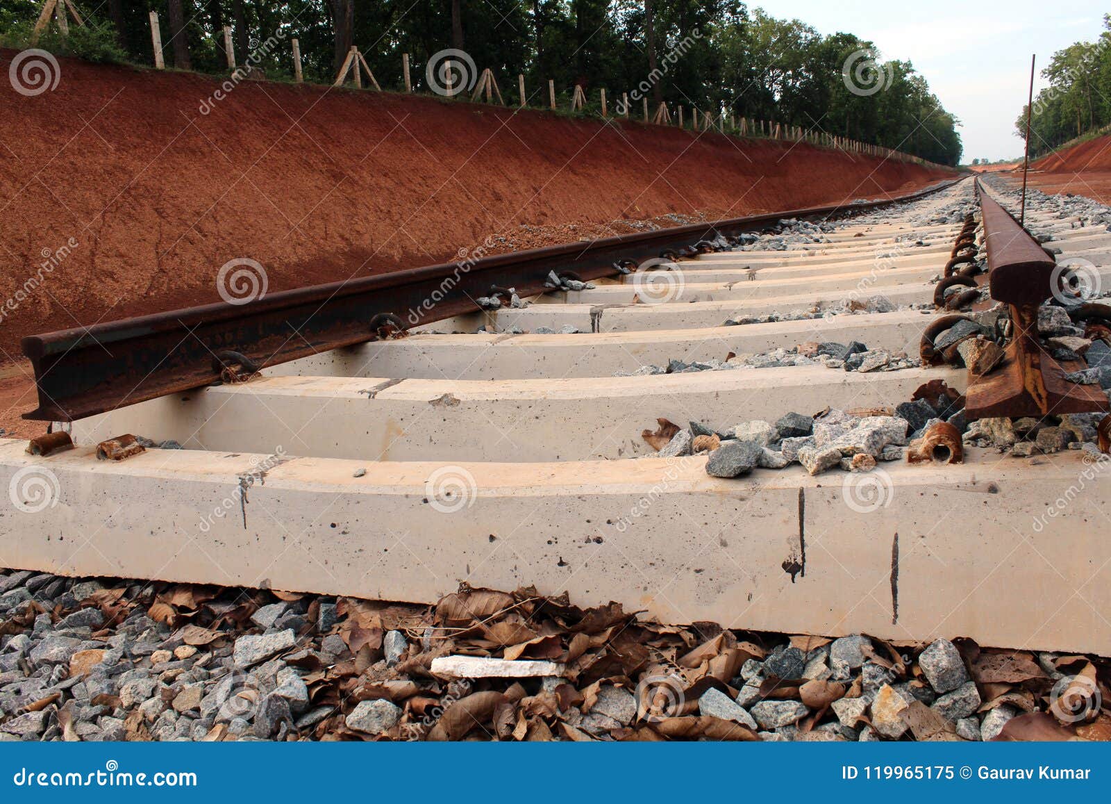 Railway Line Under Construction Close Shoot Stock Image - Image of ...