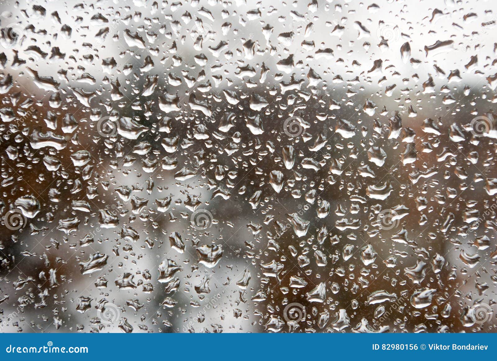 Image of Rain Drops on Glass Close-up. Stock Photo - Image of house ...