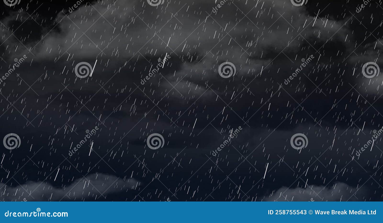 Image of Rain Falling from Clouds at Night Stock Illustration ...