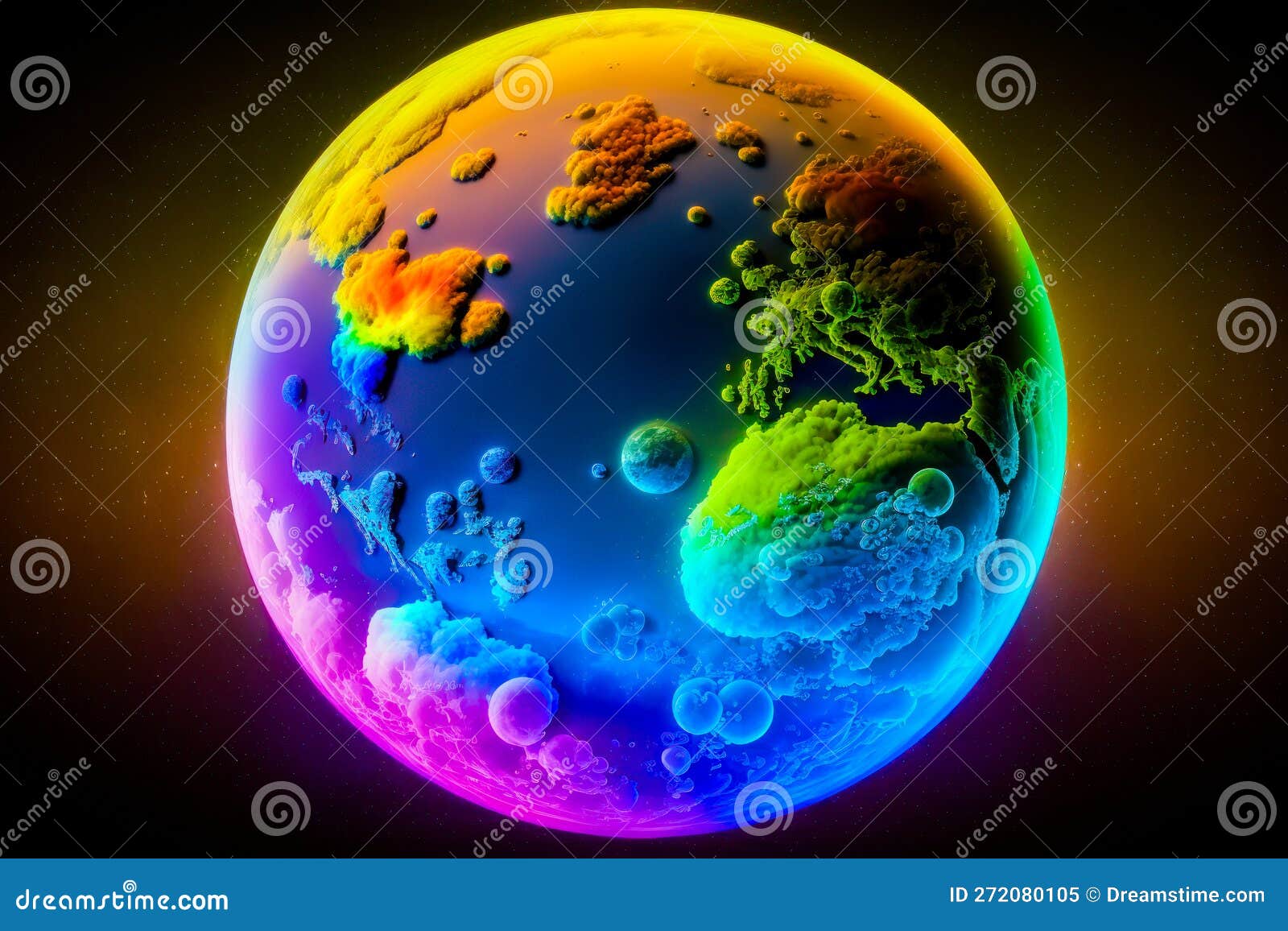An Image of Rainbow Colored Planet. Global Warming Ozone Holes ...